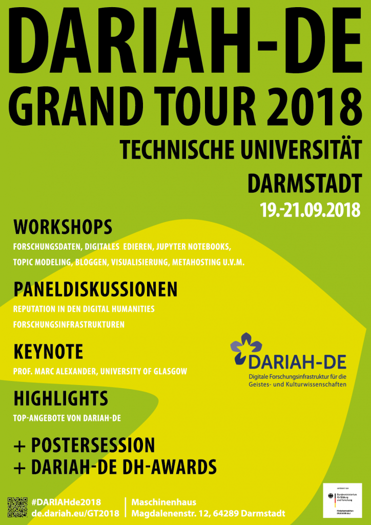 Save the date! DARIAH-DE Grand Tour 2018 | DHd-Blog